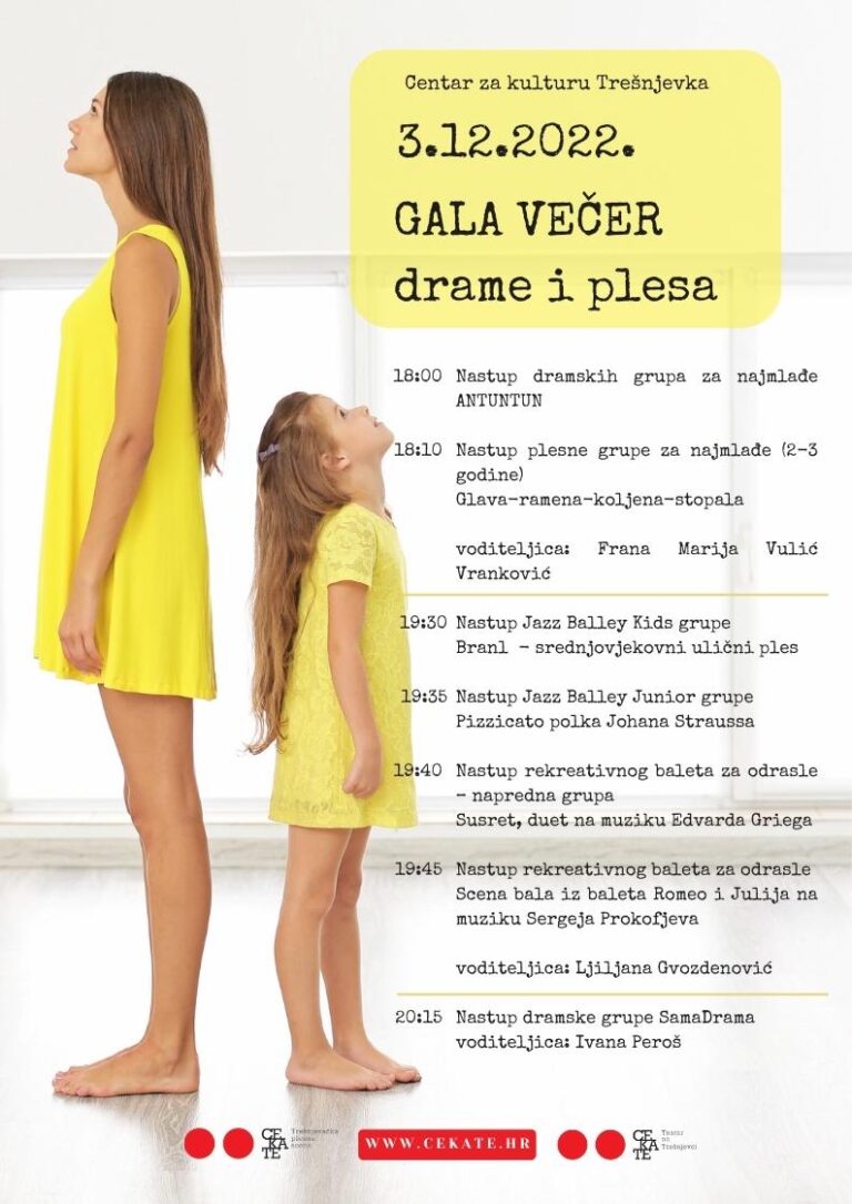 Gala večer drame i plesa – Cekate – Centar za kulturu Trešnjevka